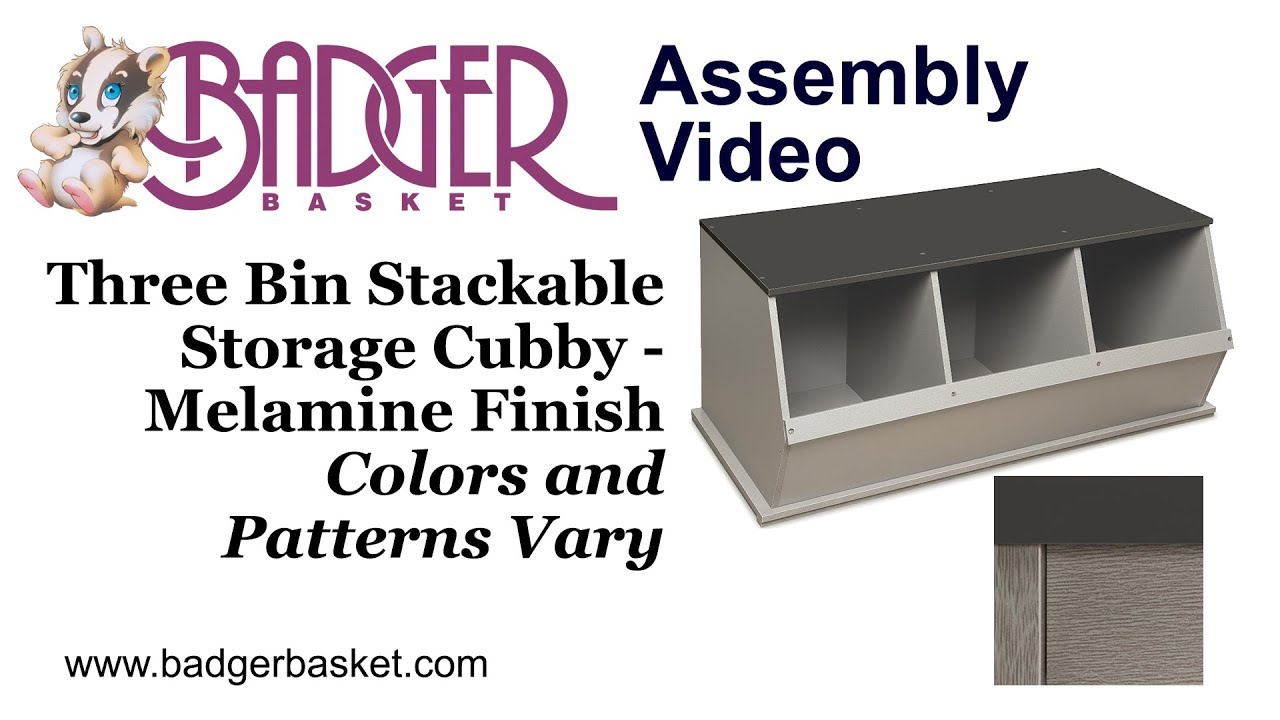 Assembly of 97745 Badger Basket Three Bin Stackable Storage Cubby ...