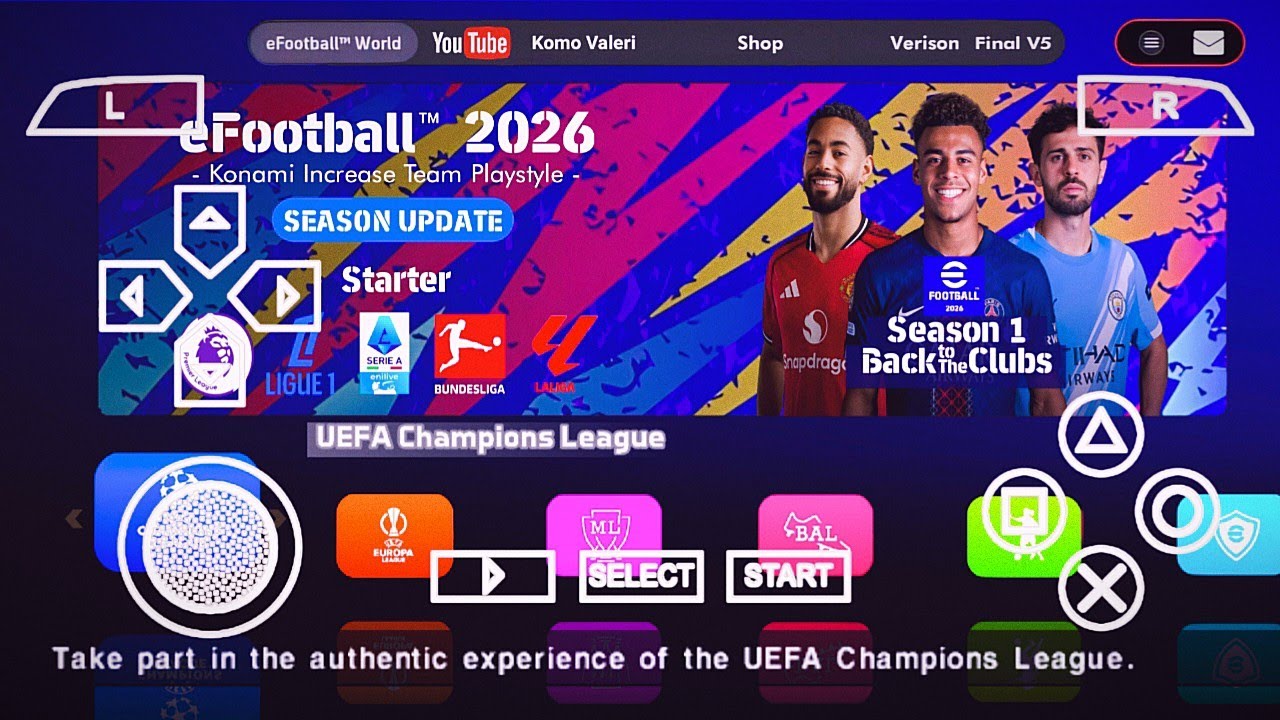 eFootball PES 2026 PPSSPP V5 Transfers Update Real Face New Stadium ...