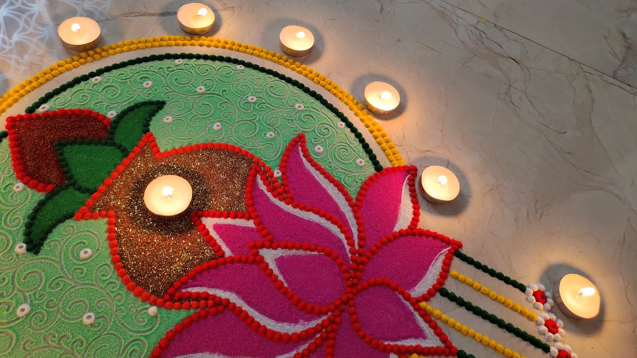 Kalash Rangoli For Diwali | Diwali Special Rangoli | Diwali Rangoli ...