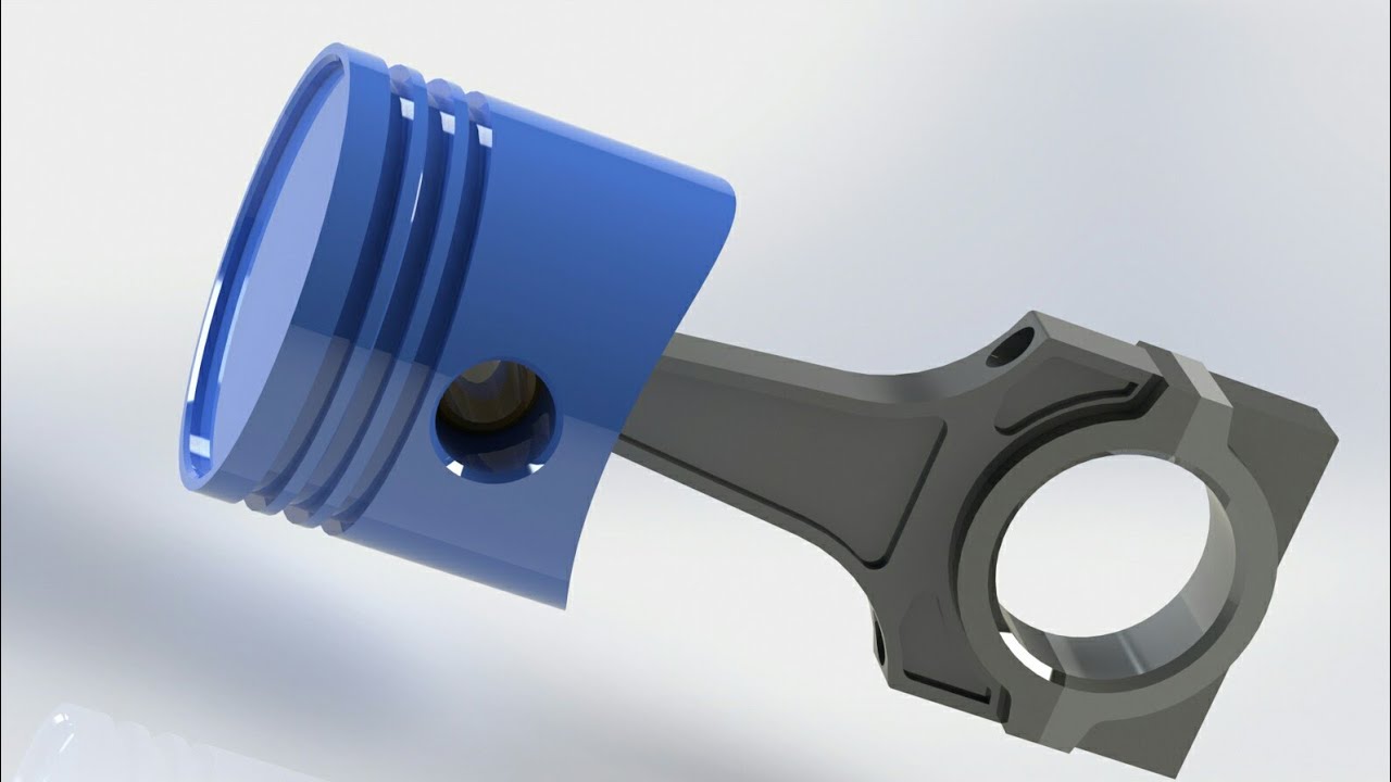 Connecting Rod & Piston Assembly 3D Model in Solidworks @Knowledge ...