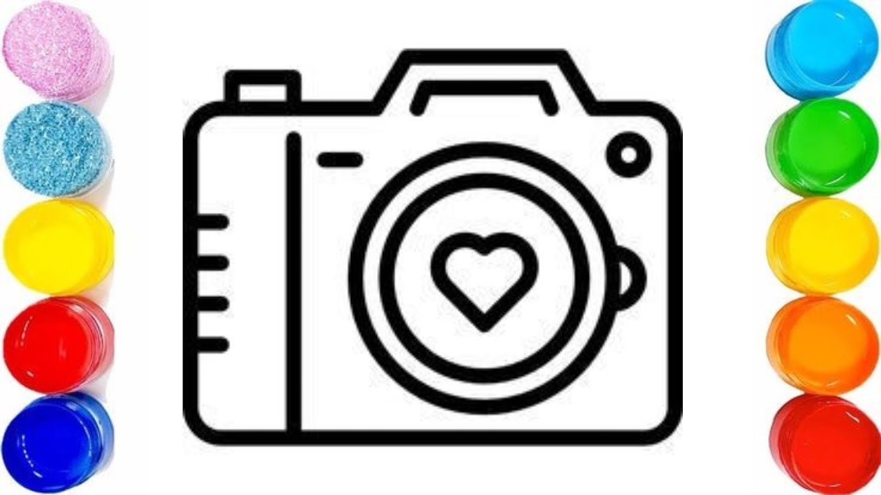Step by step colouring of Camera 📸 Easy painting and coloring for Kids ...