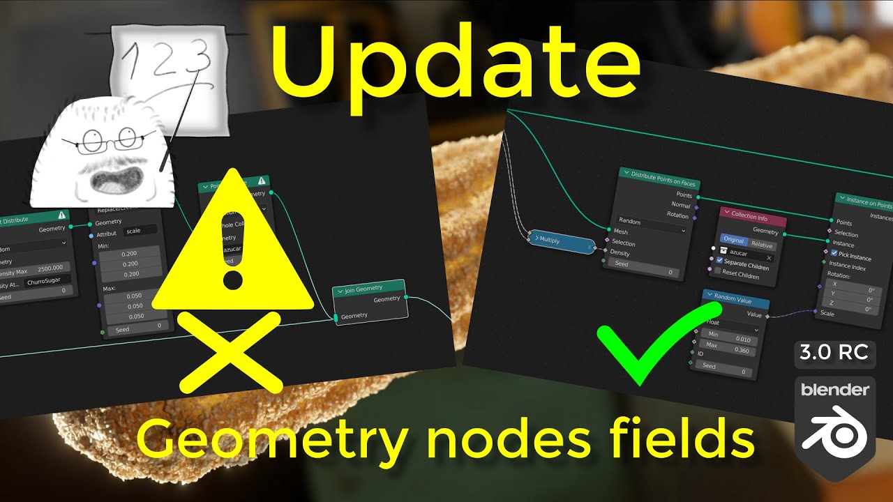 Update - Azúcar en el churro con geometry nodes en Blender 3.0 - YouTube