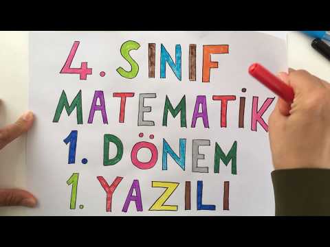 4. Sınıf Matematik 1. Dönem 1. Yazılı