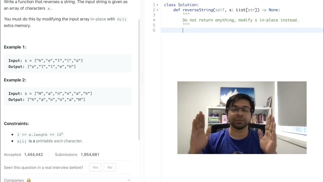 Reverse String - Coding Interview Course - YouTube