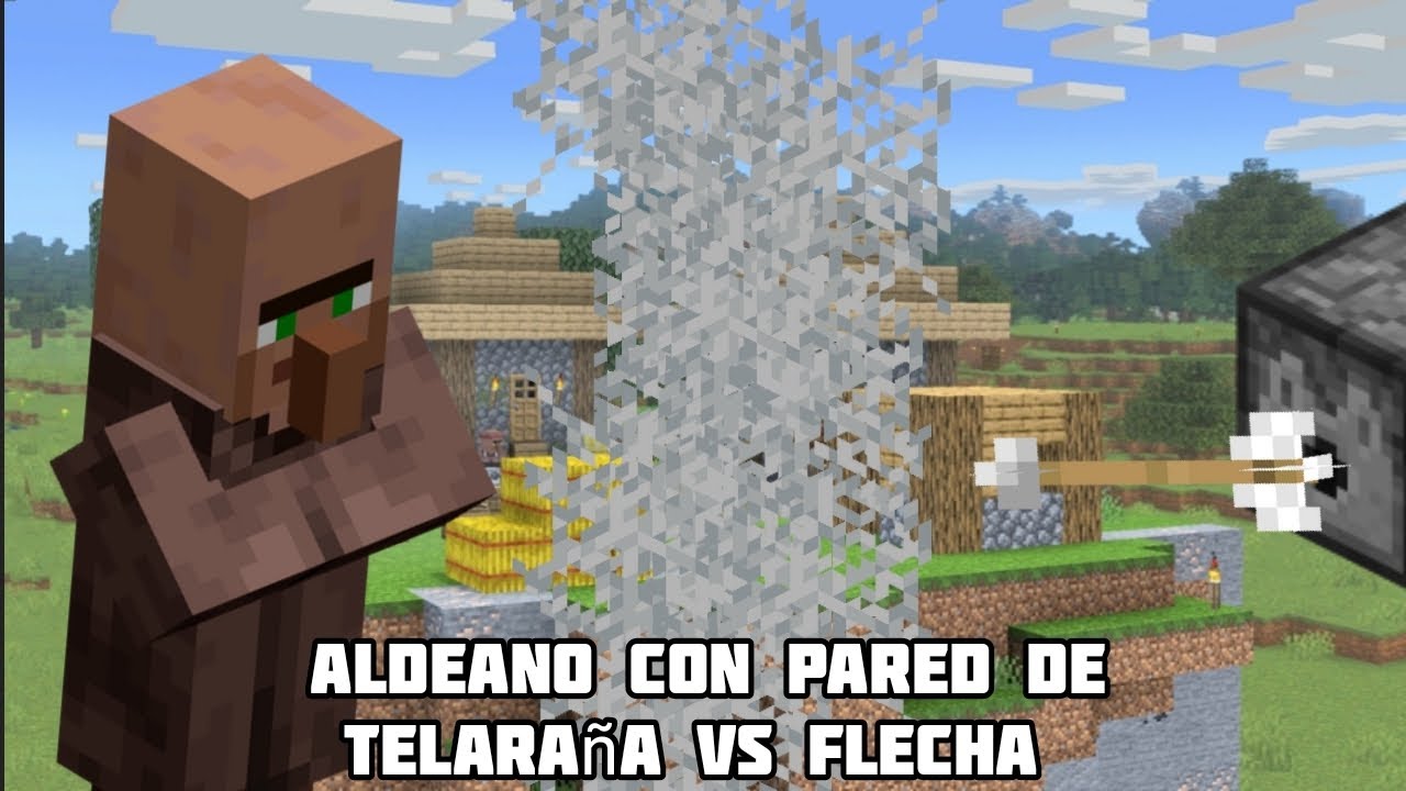 ALDEANO con pared de TELARAÑA vs 1 FLECHA | Minecraft - YouTube