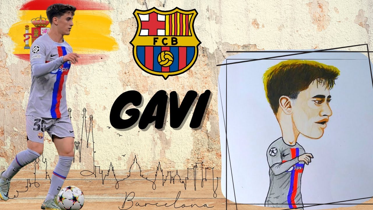 Football Player Caricature GAVI | Famous Football Player - YouTube