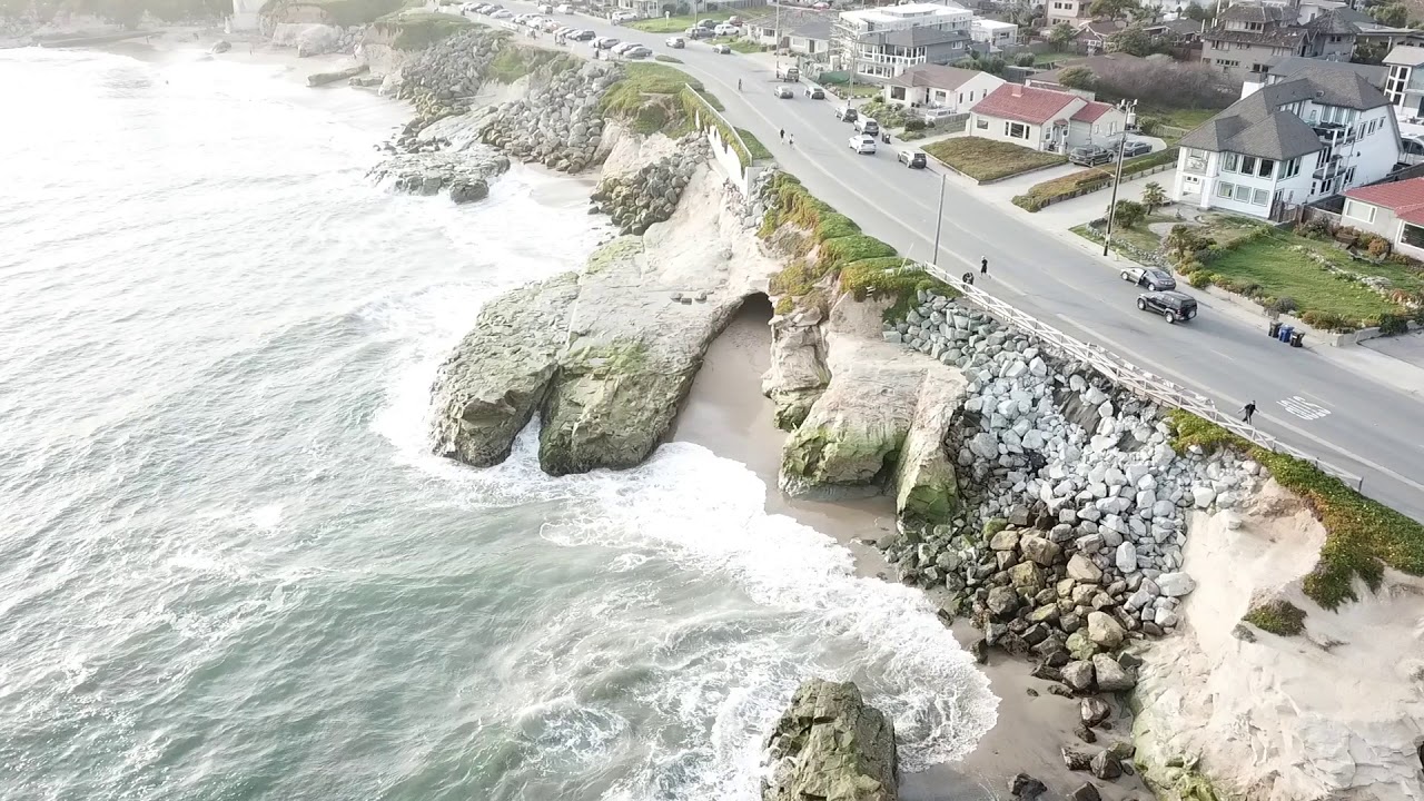 W Cliff, Santa Cruz, CA Cave Aerial Video - YouTube