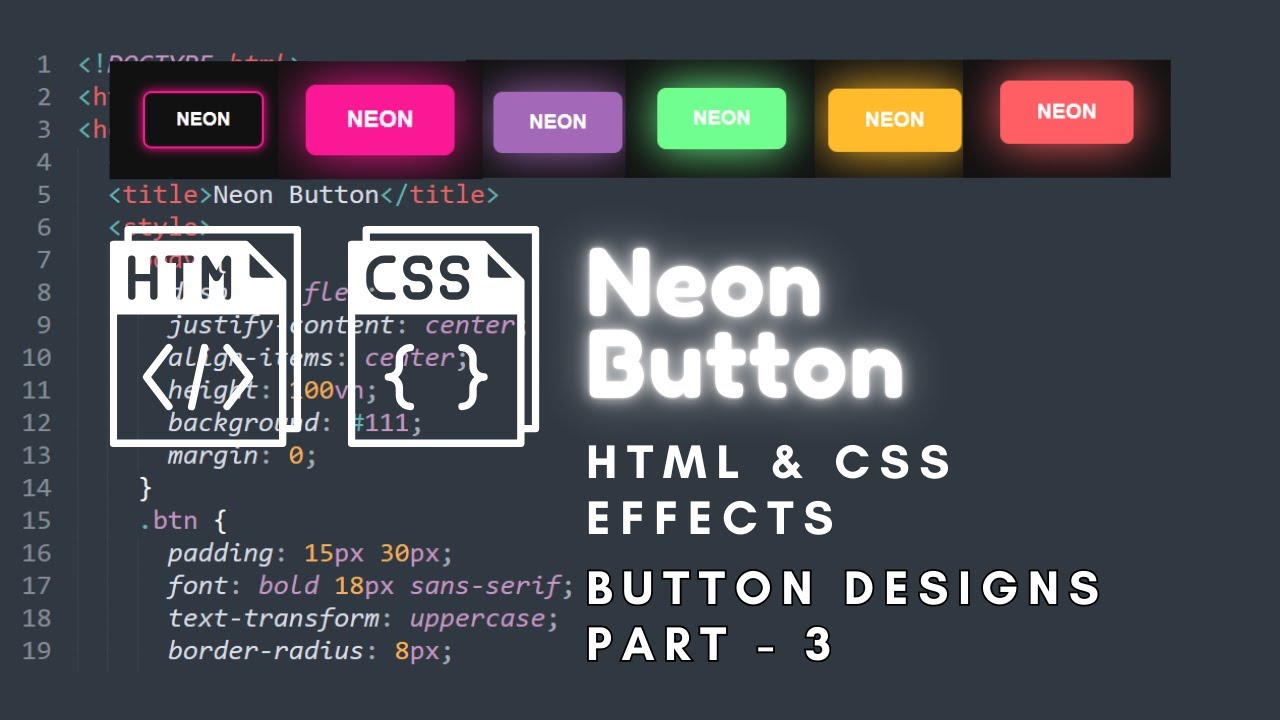 Html Css Button Designs Part 3 Css Neon Button Html Css Neon Effect 8775