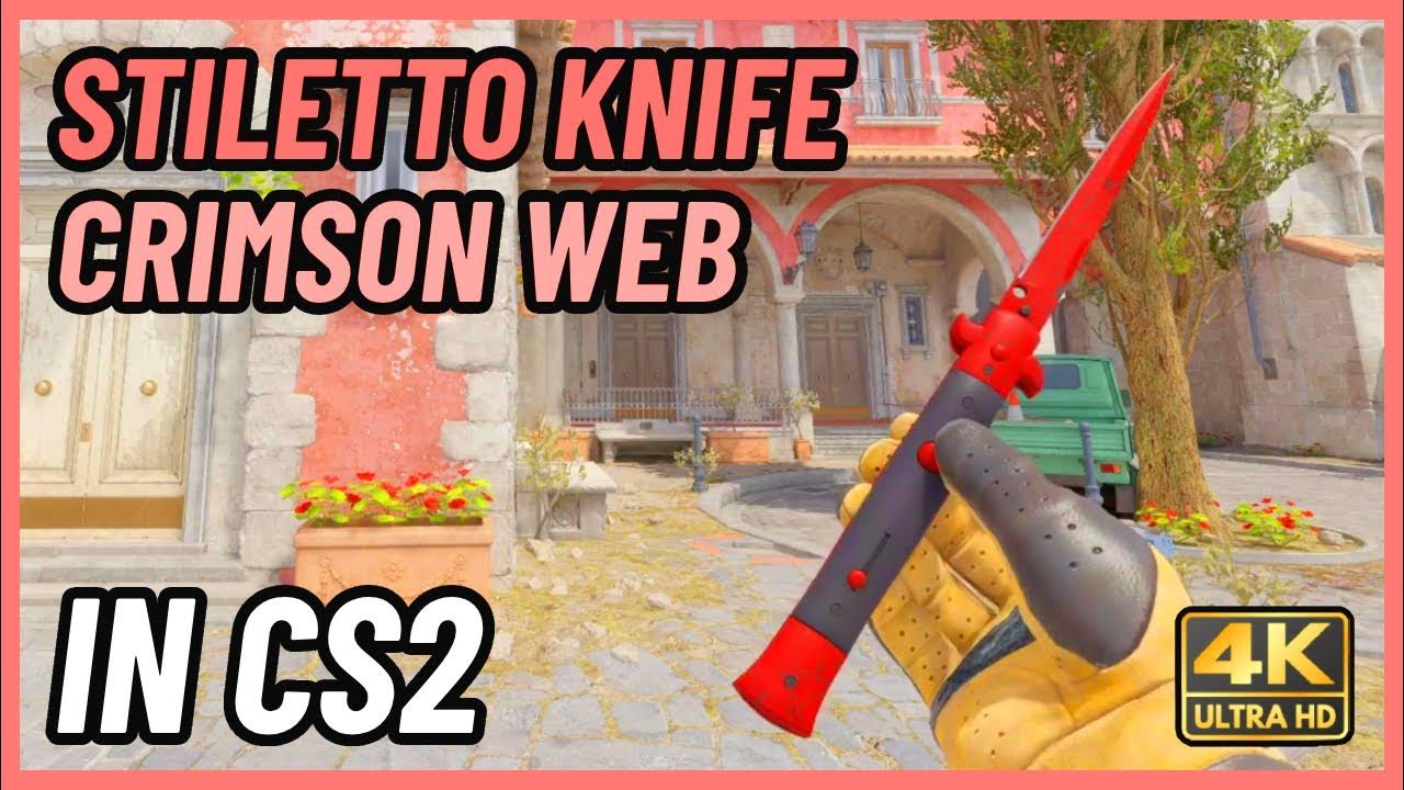 CS2 Stiletto Knife Crimson Web | CS2 Knife In-Game Showcase [4K] - YouTube