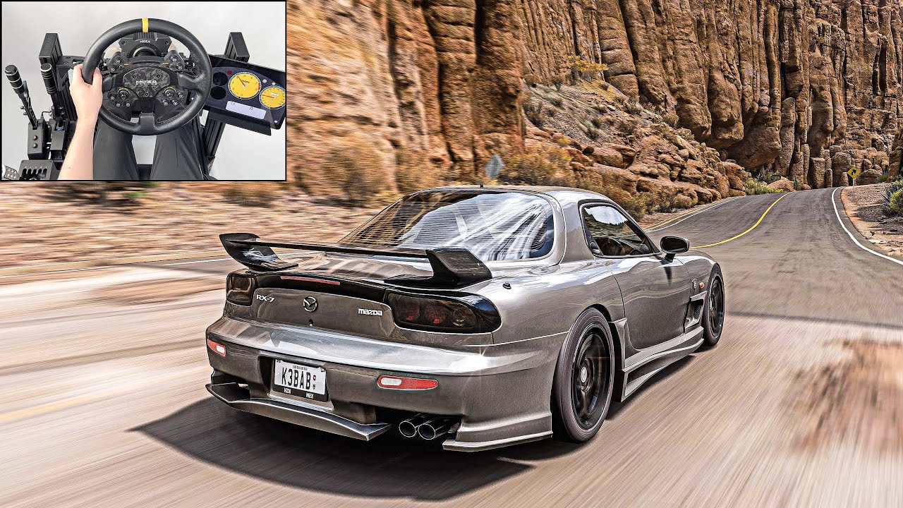 Mazda RX-7 Canyon Drive | Forza Horizon 5 | Steering Wheel Gameplay ...