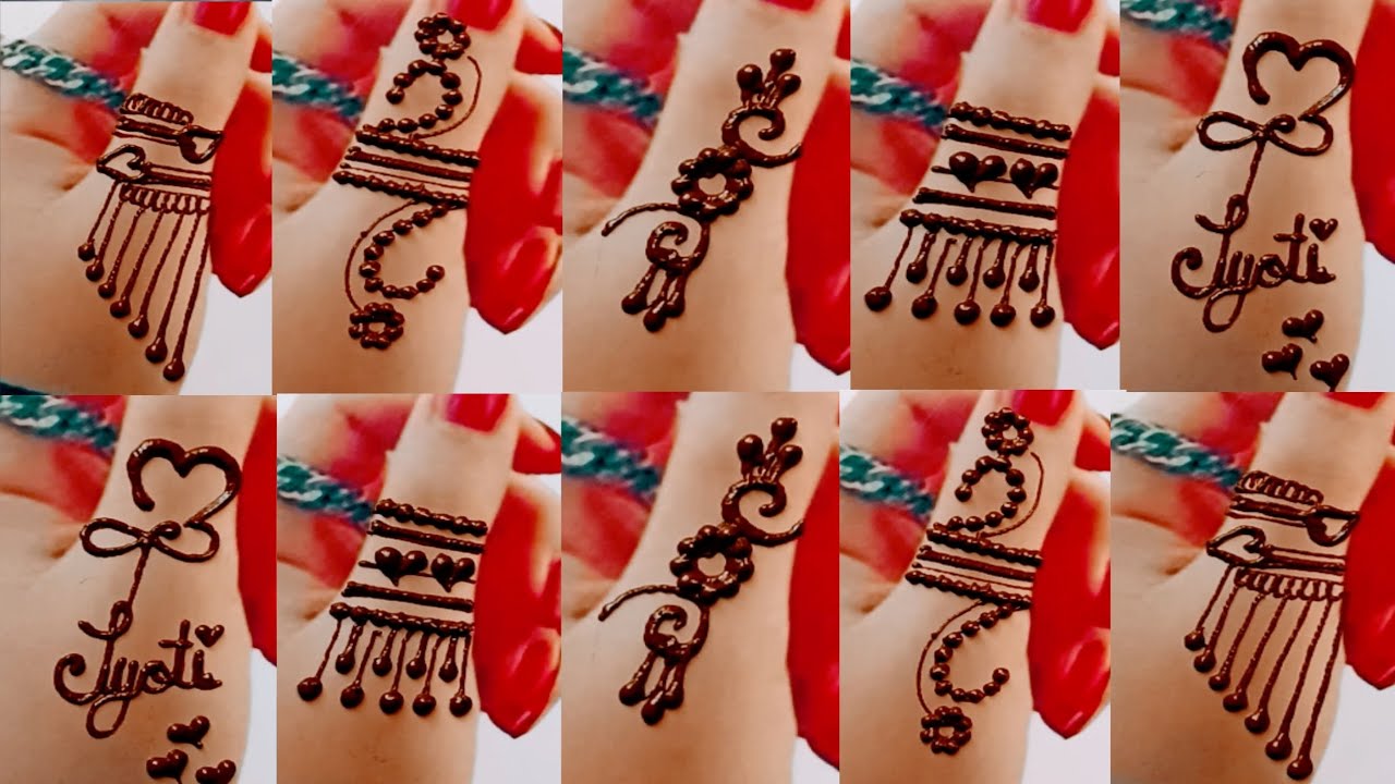 Stylish Beautiful Rings Mehndi Design /Simple 5 Ring Mehndi Design ...