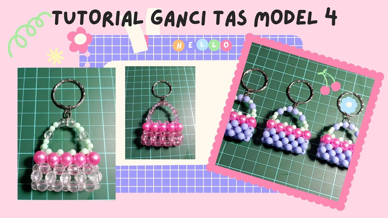 CARA MEMBUAT GANTUNGAN KUNCI BERBENTUK TAS TERBUAT DARI MANIK MANIK ...