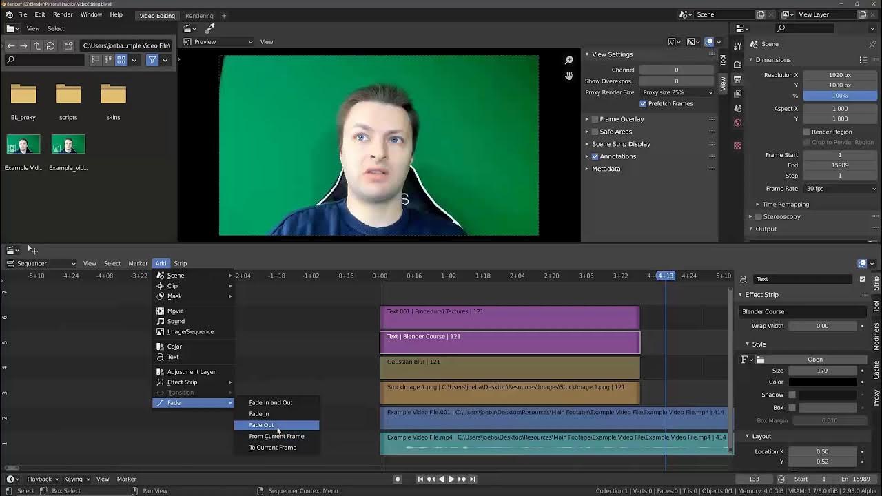 Adding The Fade Effect To Your Strips In Blenders Video Sequence Editor - YouTube