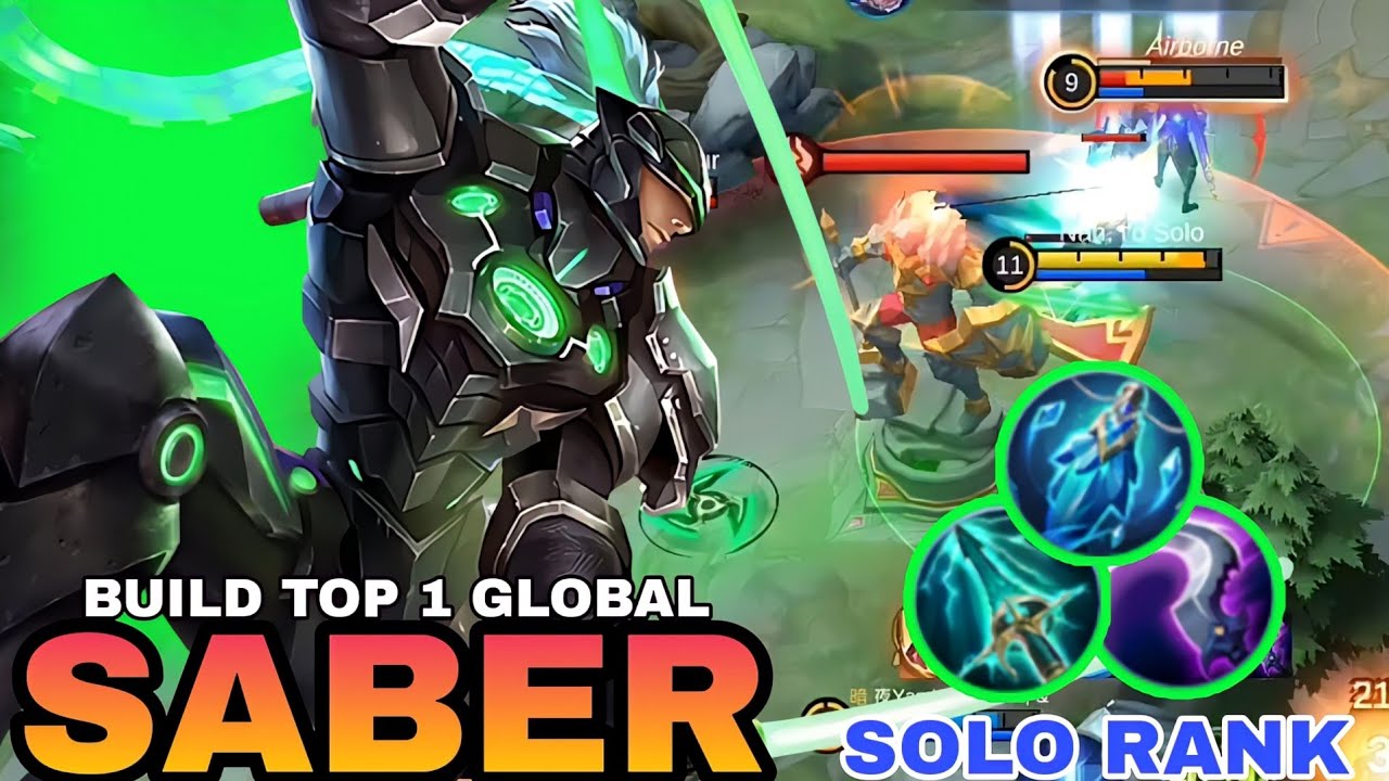 SABER BEST BUILD AND EMBLEM | SOLO RANK SABER GAMEPLAY | MOBILE LEGENDS ...