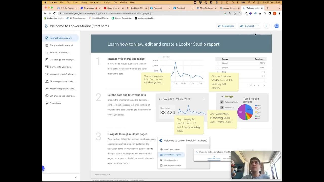 Cómo crear tu primer INFORME de Looker Studio (GOOGLE DATA STUDIO) | [TUTORIAL] - YouTube