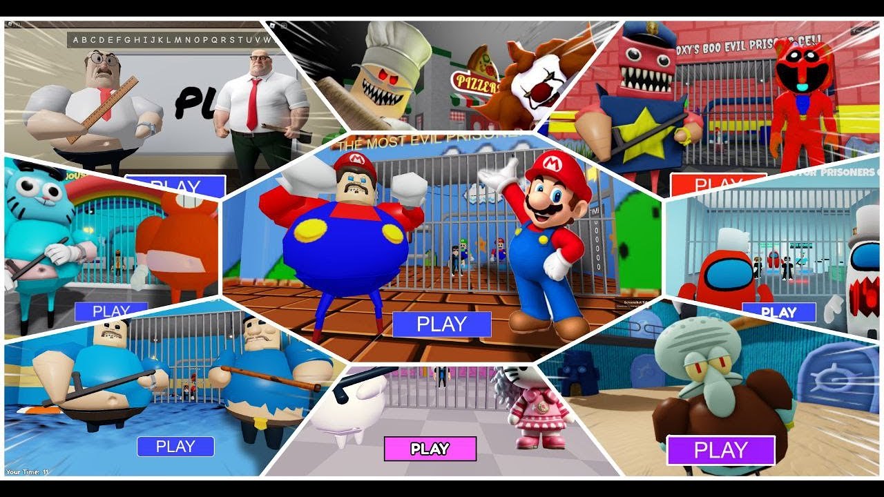 All Games BARRY PRISON RUN Roblox Zoonomaly Poppy Play Time Mario Among ...