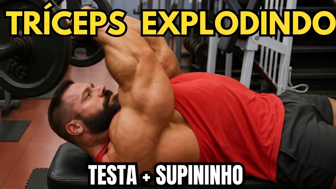 Tríceps Grande e Definido! Aprenda BI-Set Testa + Supininho com Barra ...
