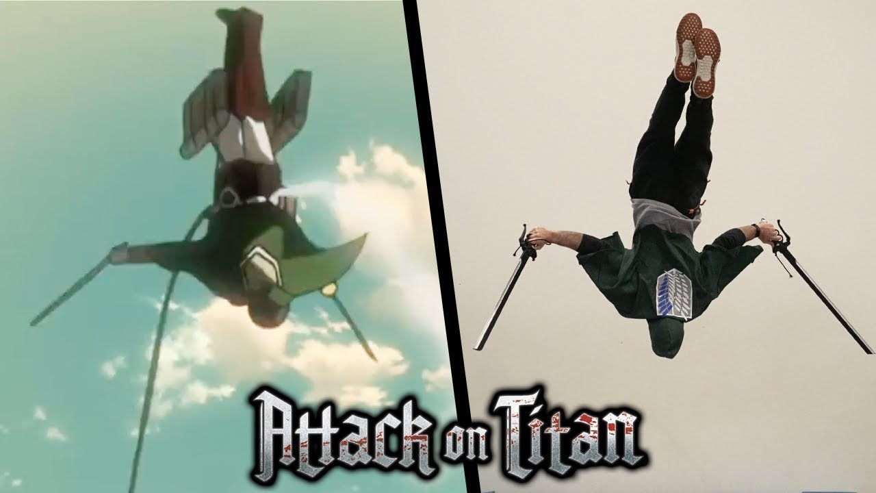 Stunts From Attack On Titan In Real Life (Shingeki no Kyojin) - YouTube