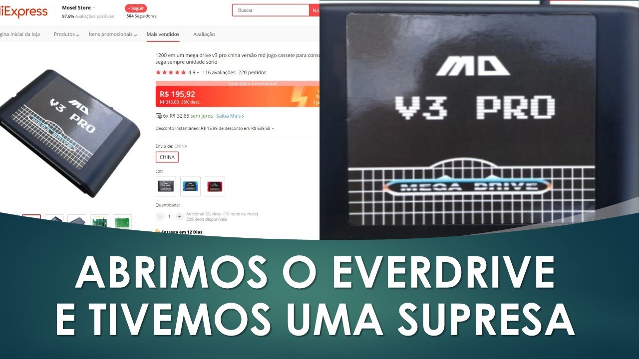 NOVO EVERDRIVE V3 PRO MEGA DRIVE do ALIEXPRESS - 2022 #sega # ...
