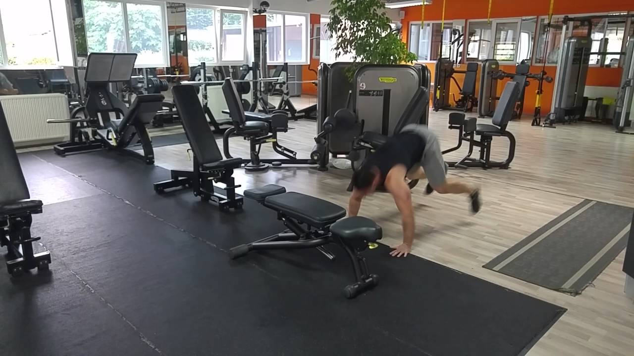 Over bench burpees - YouTube