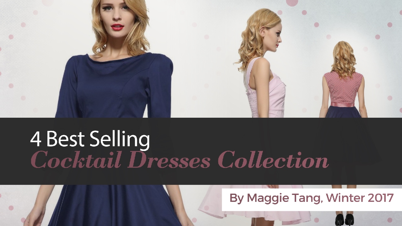 4 Best Selling Cocktail Dresses Collection By Maggie Tang, Winter 2017 ...