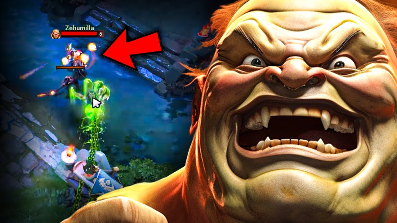 This one "PURE SKILL" Hook from Pudge destroys Invoker from Mid lane ...