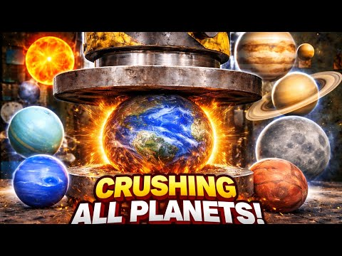 Hydraulic Press vs ALL PLANETS 🌍🔥 (Sun, Moon, Earth & More!) | Kids Learning |@zrox1.1 