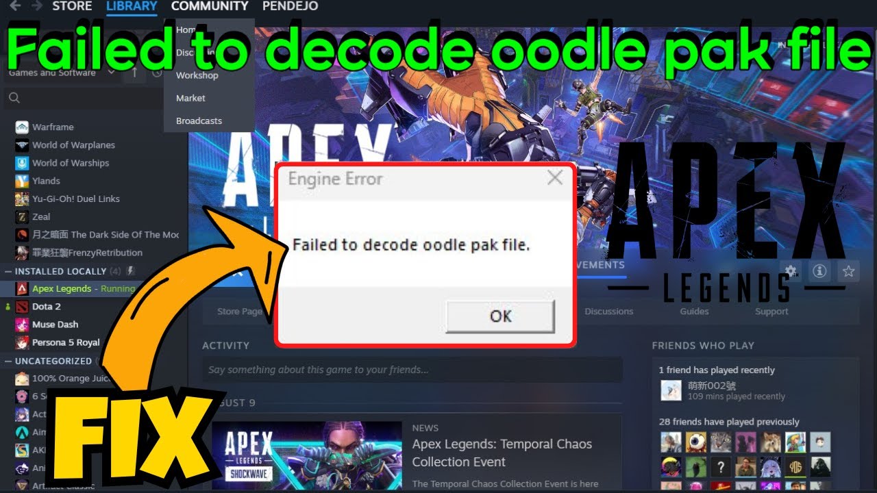 Apex Legends failed to decode oodle pak file fix - YouTube