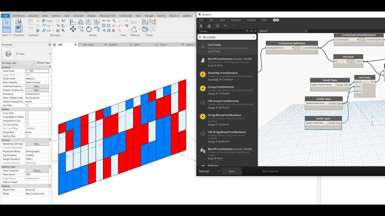 Randomization of Curtain Panels in Revit through Dynamo _ Part 1 - YouTube