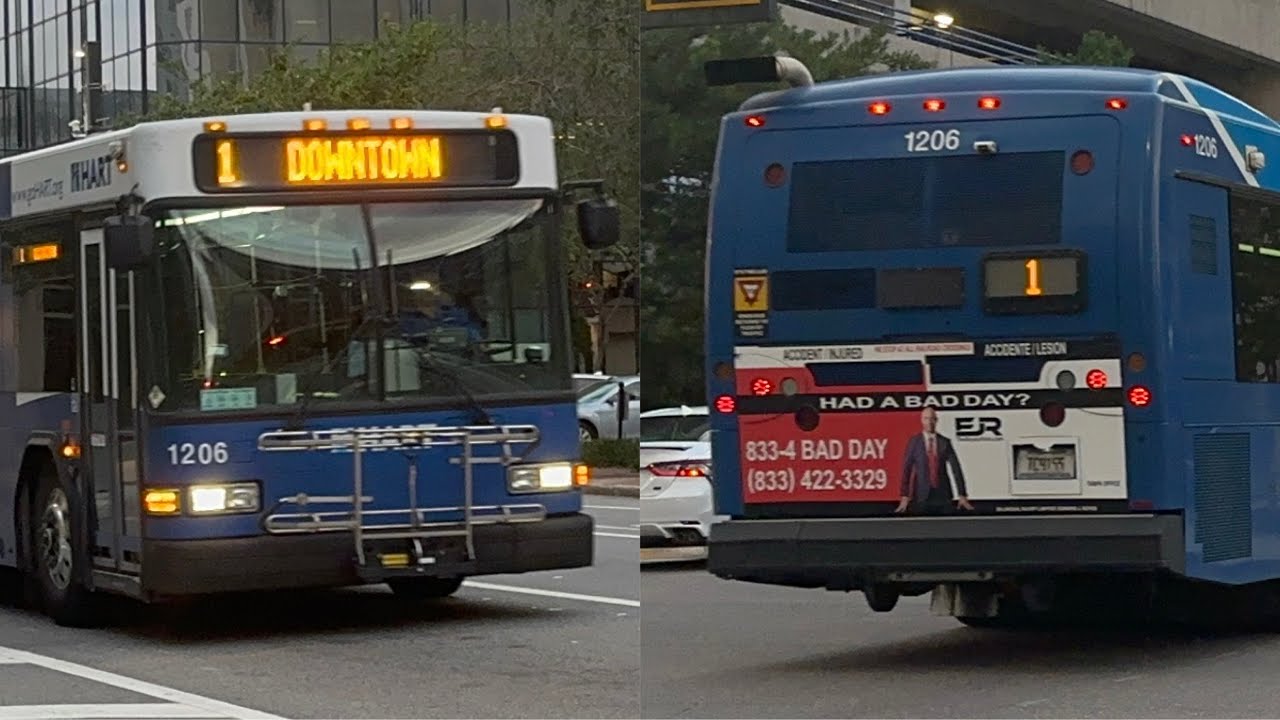 Hart bus #1206 on Route 1 arriving at Marion Transit Center (MTC) - YouTube