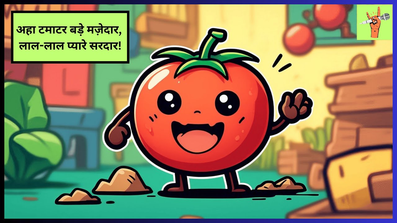 Aha Tamatar Bade Majedar 🍅 | Fun Tomato Poem for Kids in Hindi ...
