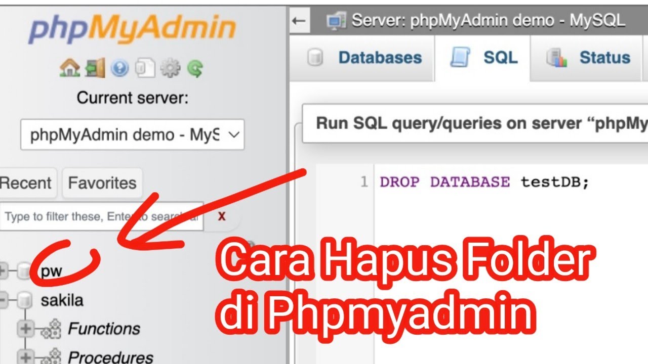Menghapus Folder di Php myadmin - YouTube