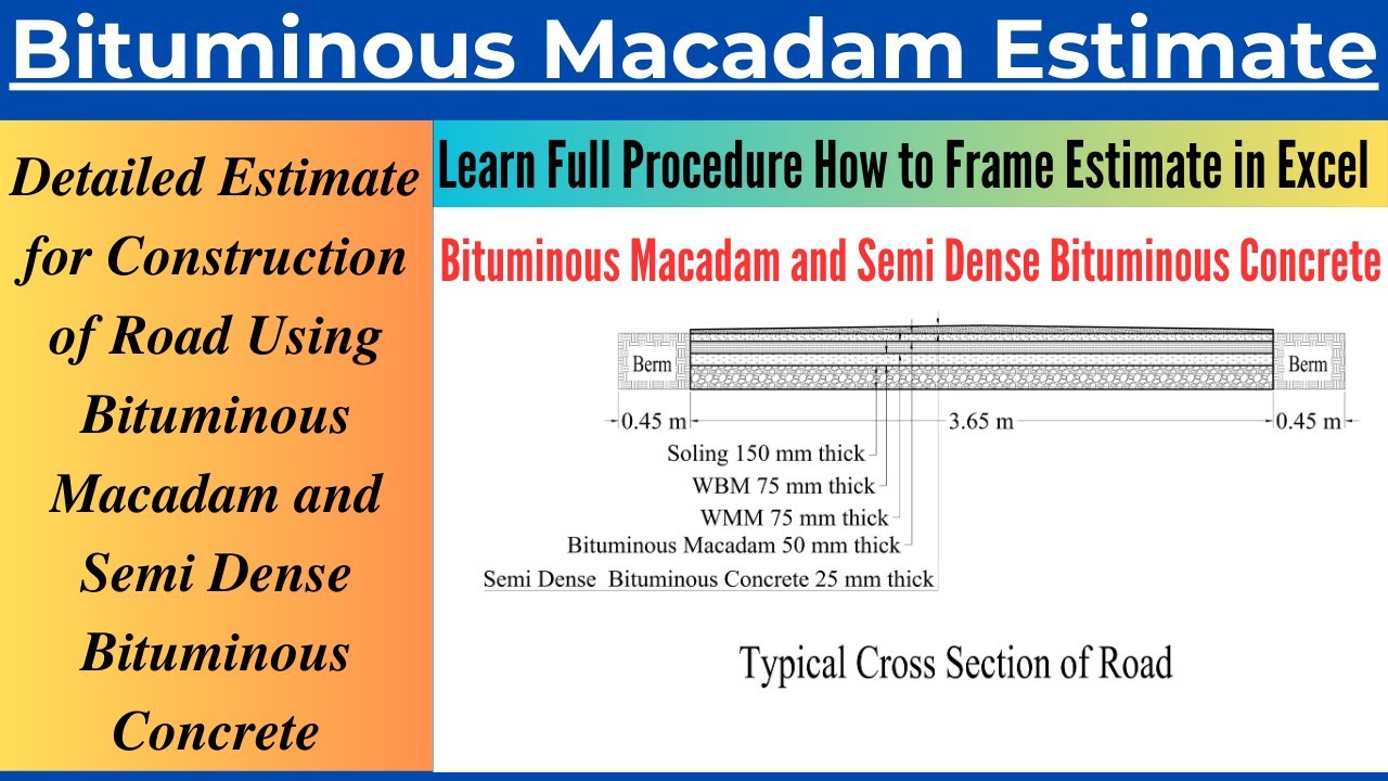 Detailed Estimate for Construction of Road Using Bituminous Macadam ...