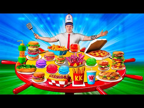 Mən Spongebob-dan Bütün Krusty Krab Menyusunu Bişirdim!