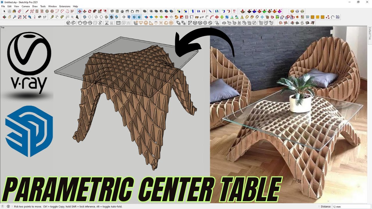 How to make a parametric center table l Furniture design l Sketchup l ...