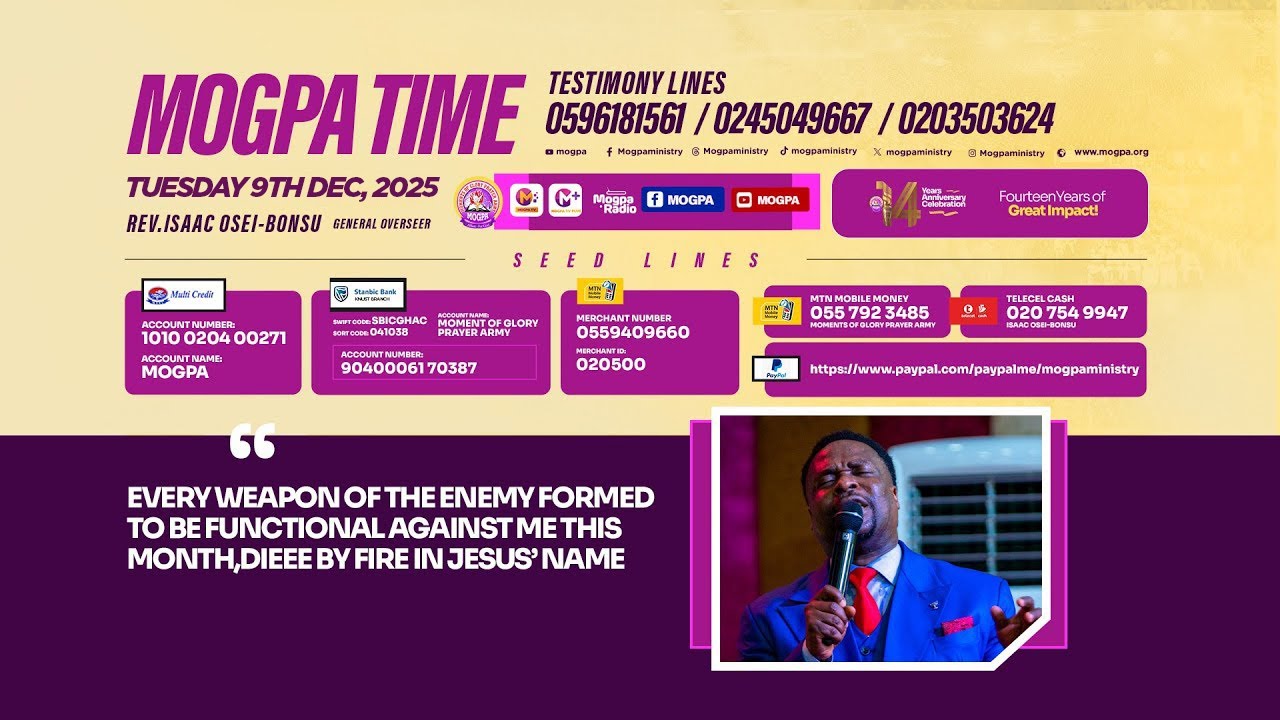 TERMINATING SATANIC WEAPONS || MOGPA TIME WITH REV O B || 09 - 12 ...