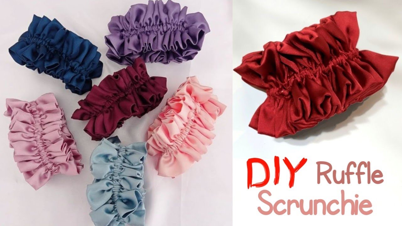 diy ruffle scrunchie/How to make a ruffle scrunchie in 5 minutes/ Very ...