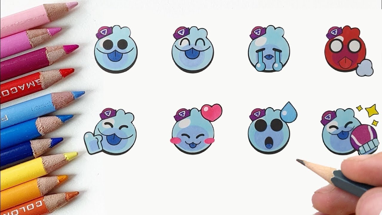 HOW TO DRAW SQUEAK Pins from brawl stars - YouTube