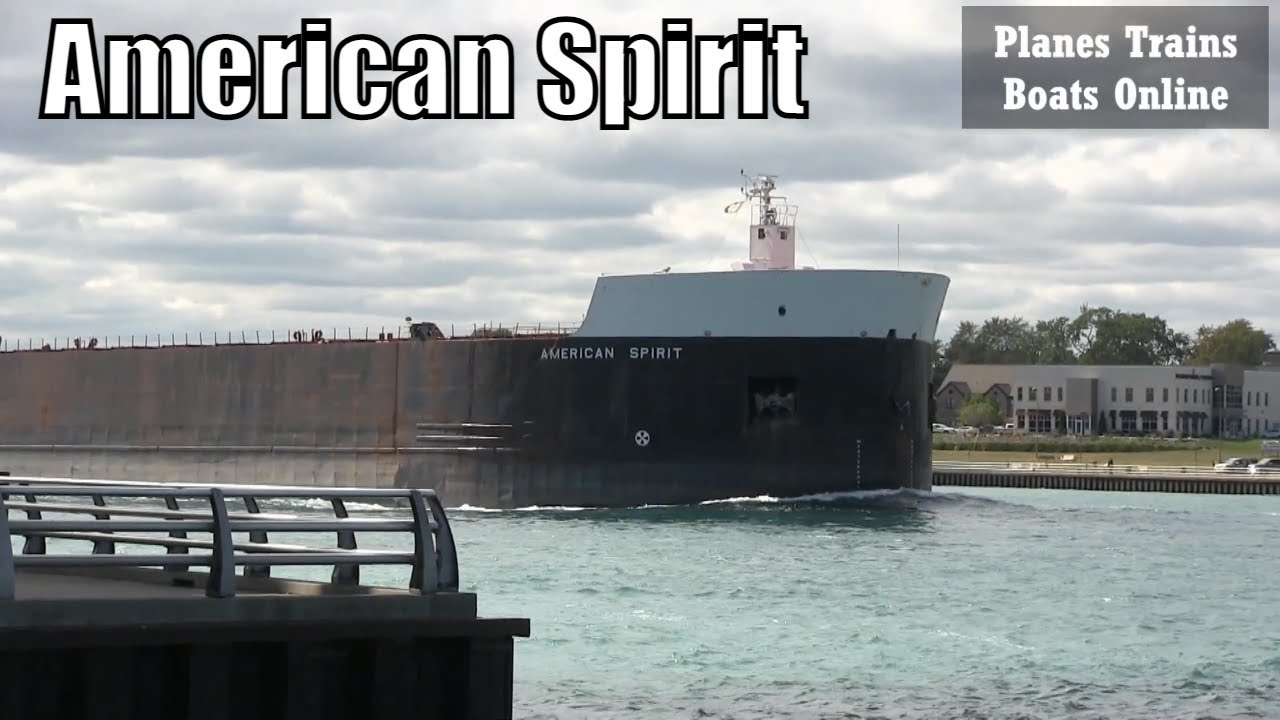American Spirit 1005ft 305m Bulk Carrier Cargo Ship In St Clair River ...