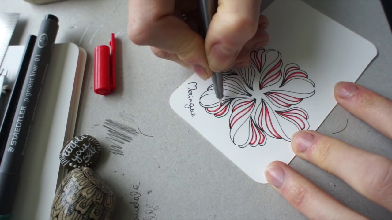 One Tangle Mandala - MaryShel original tangle - YouTube