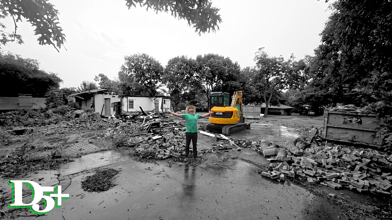 House Demolition Day 3 | JCB 55Z Excavator Tearing Down Brick Home ...