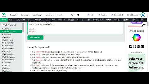 W3Schools HTML Tutorials Series - YouTube