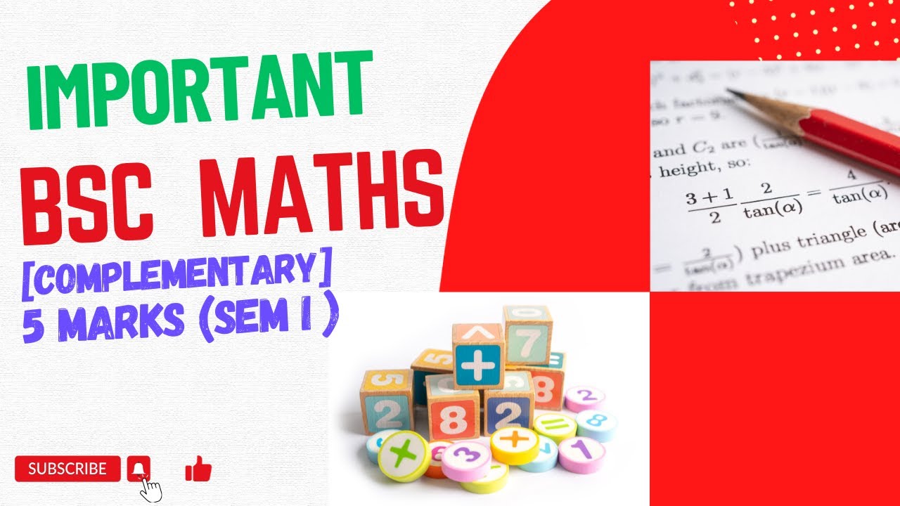 Bsc Mathematics Complementary Important Part B Questions Semester 1 Youtube