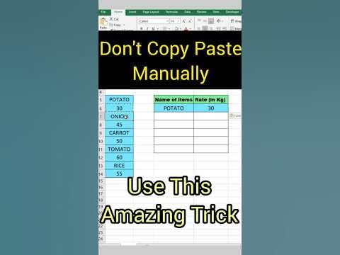 Never Manually Copy Paste again I Excel Tricks I #exceltips #exceltricks #excel# - YouTube