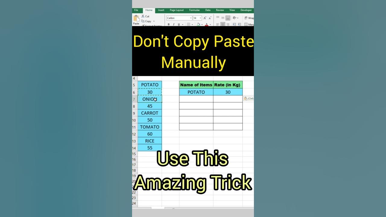 Never Manually Copy Paste again I Excel Tricks I #exceltips #exceltricks #excel# - YouTube