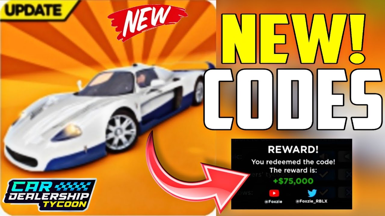 * NEW UPDATE * ALL WORKING CODES FOR CAR DEALERSHIP TYCOON ROBLOX 2023 ...