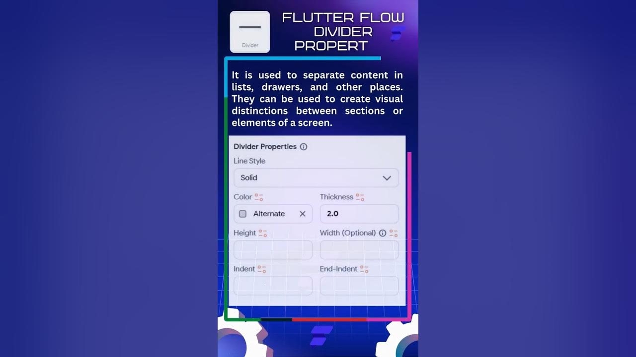 Flutterflow Divider uses and properties #flutter #flutterflow - YouTube