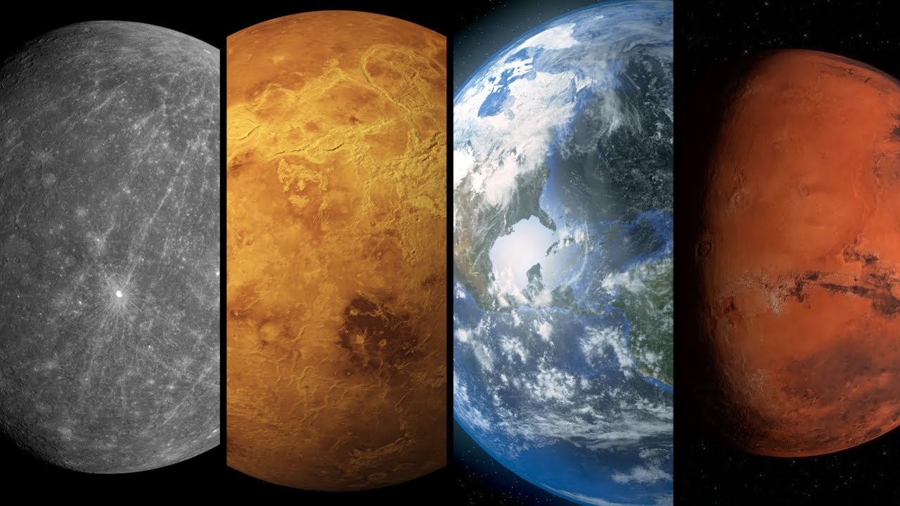 Terrestrial planets of solar system - Mercury, Venus, Earth and Mars ...