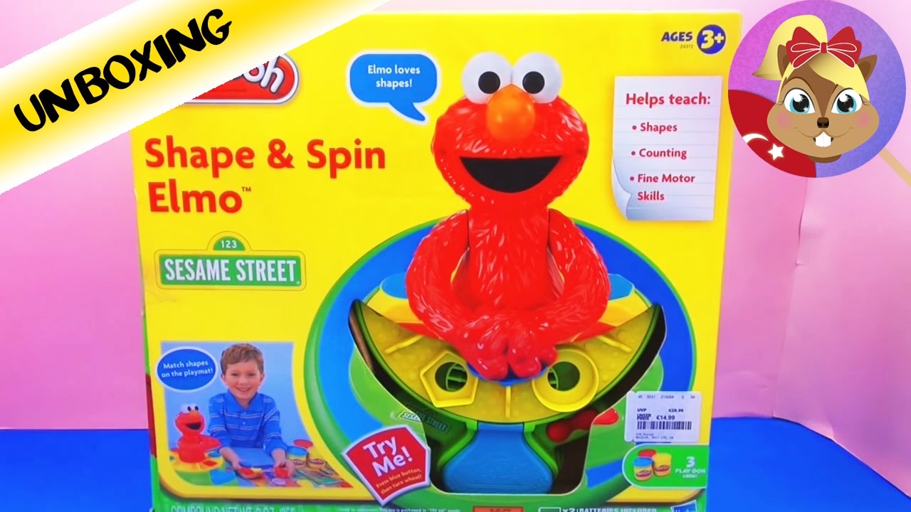 Play Doh Oyun hamuru Sesame Street Elmo Shape & Spin Unboxing - Oyuncak ...