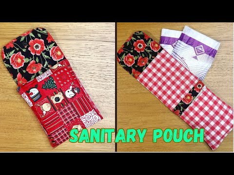 DIY super easy sanitary pad pouch | mini pouch | Easy sewing how to sew ...